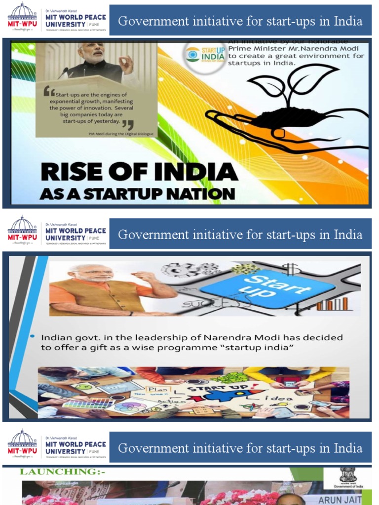 Government Start-up Initiatives in India | PDF