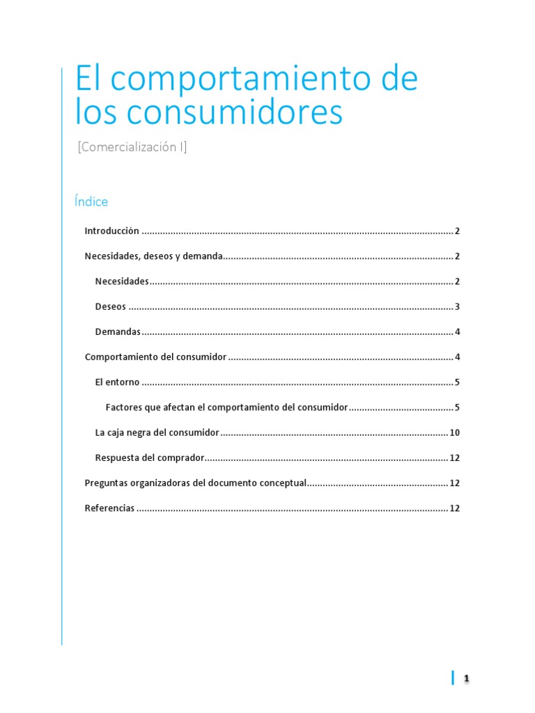 El Comportamiento de Los Consumidores | PDF | Marketing | Comportamiento