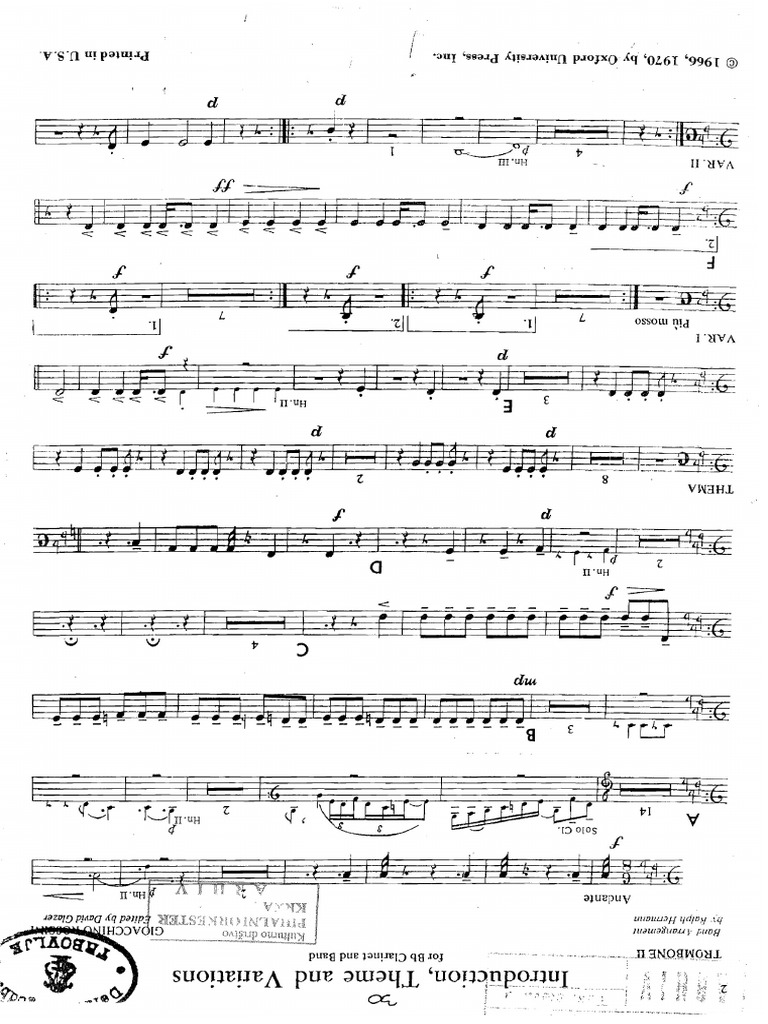 ROSSINI Variations - 15 Trombone 2 | PDF