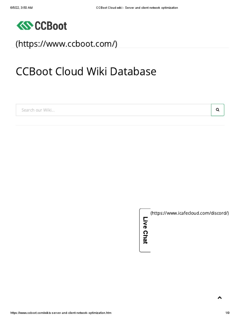 CCBoot Cloud Wiki - Server and Client Network Optimization | PDF | Computer Network | Network ...
