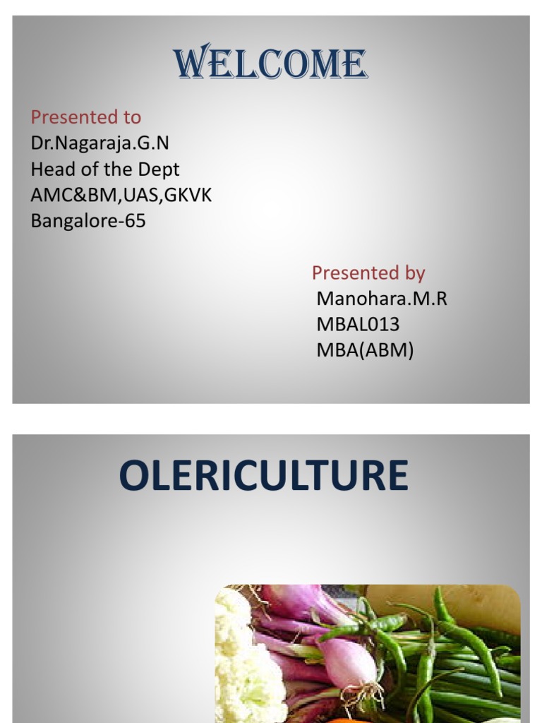 OLERICULTURE | PDF | Vegetables | Phaseolus Vulgaris