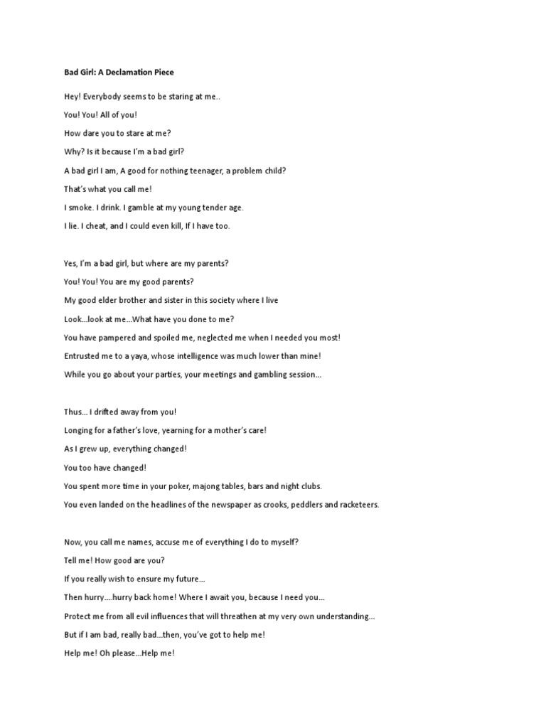 Bad Girl | PDF