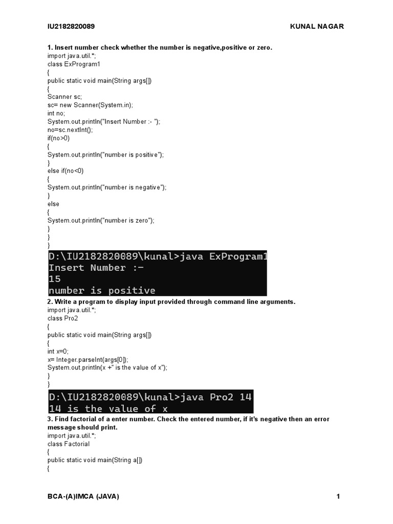 Kunal Java Practical 89 | PDF | Constructor (Object Oriented Programming) | Programming