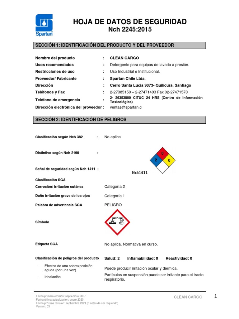 HDS Clean Cargo V03 | PDF | Agua | Toxicidad