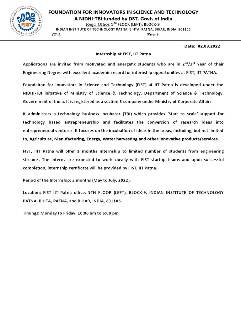 Internship Notification | PDF | Business