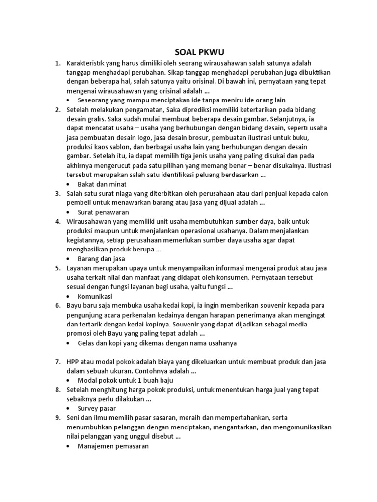 SOAL PKWU-WPS Office | PDF