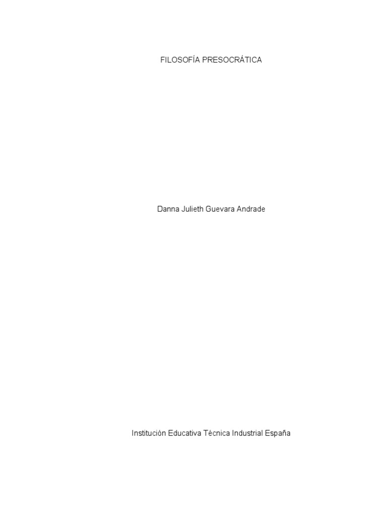 Filosofía Presocrática | PDF | Pitágoras | Filosofía griega antigua