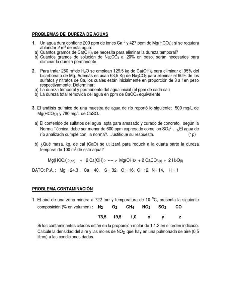 Problemas de Aguas - Tarea | PDF