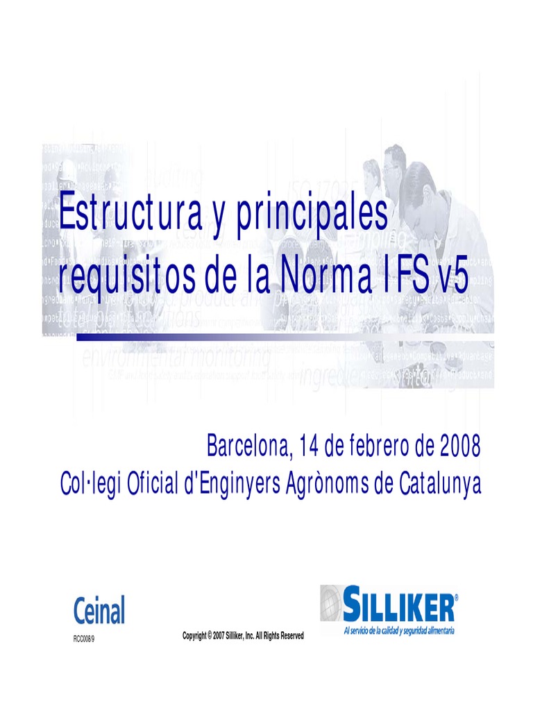 Presentacion Silliker IFS Editora 241 17 | PDF | Análisis de Riesgo y ...
