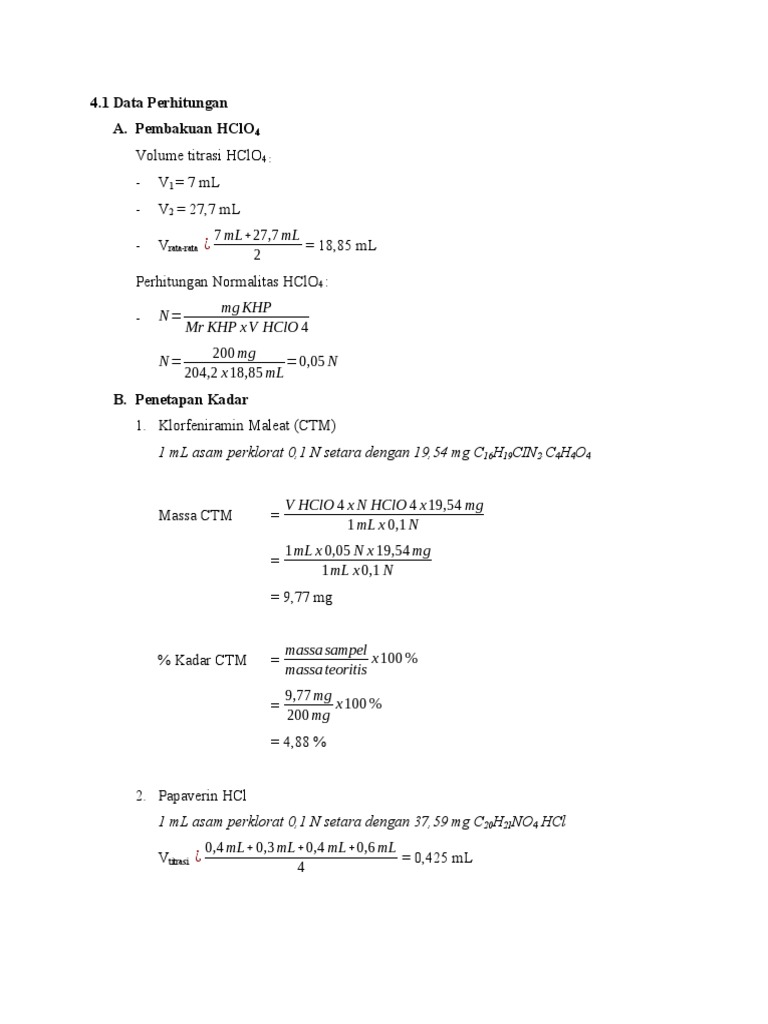 Data Perhitungan Kfa Praktikum 2 | PDF