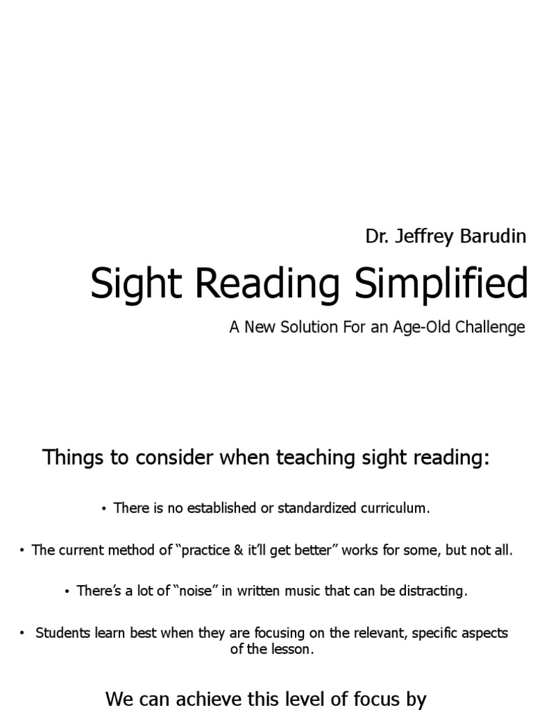 Sight Reading Simplified | PDF | Pedagogy | Education Theory