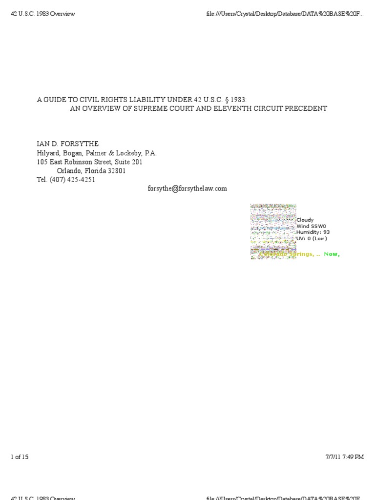 42 Usc 1983 | PDF | Fourteenth Amendment To The United States ...