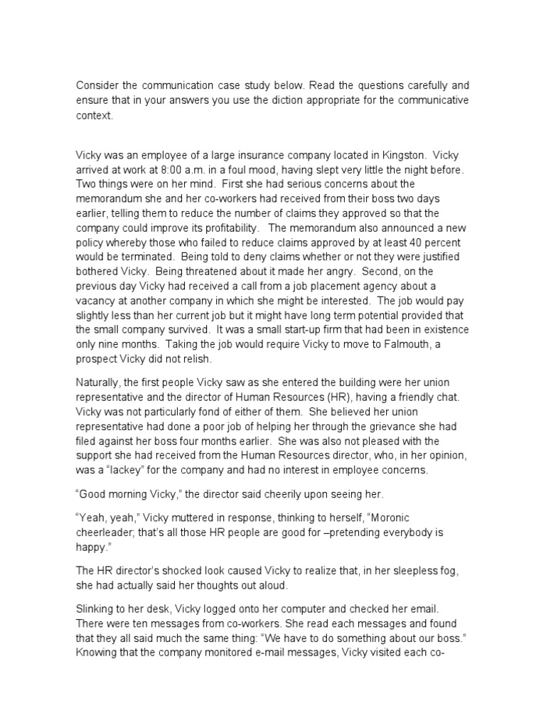 Case Study | PDF | Communication