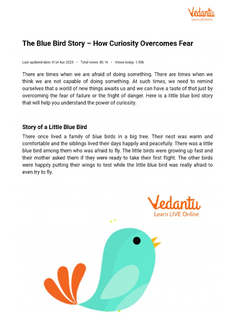 The Blue Bird Story - How Curiosity Overcomes Fear | PDF