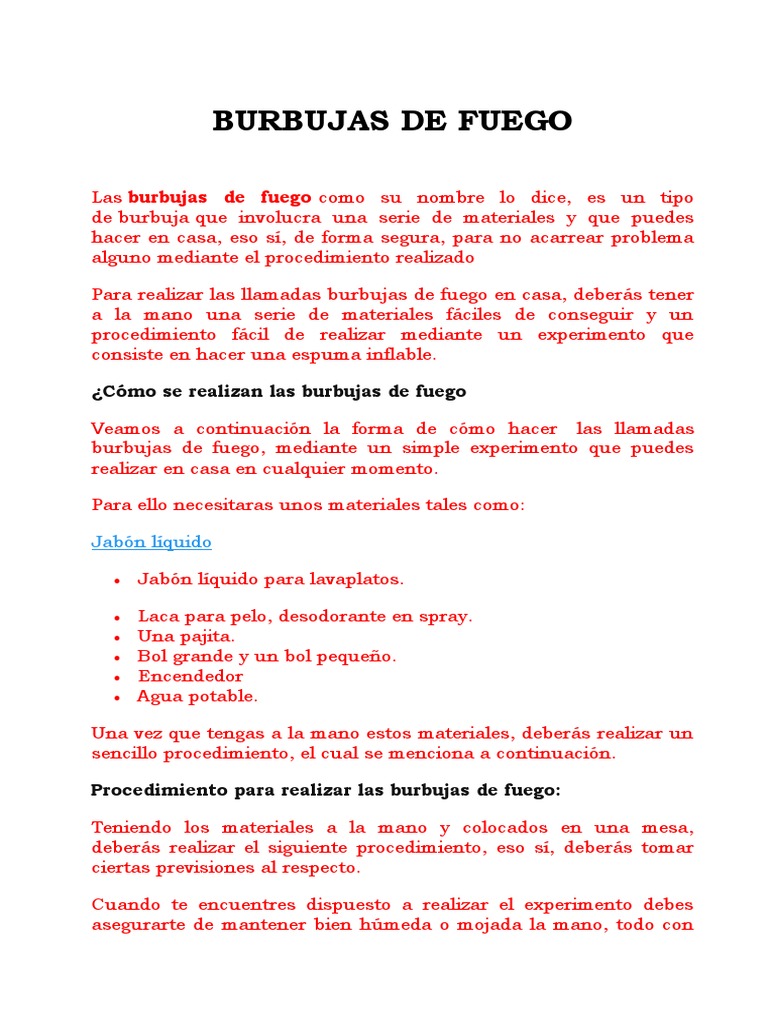 Burbujas de Fuego | PDF