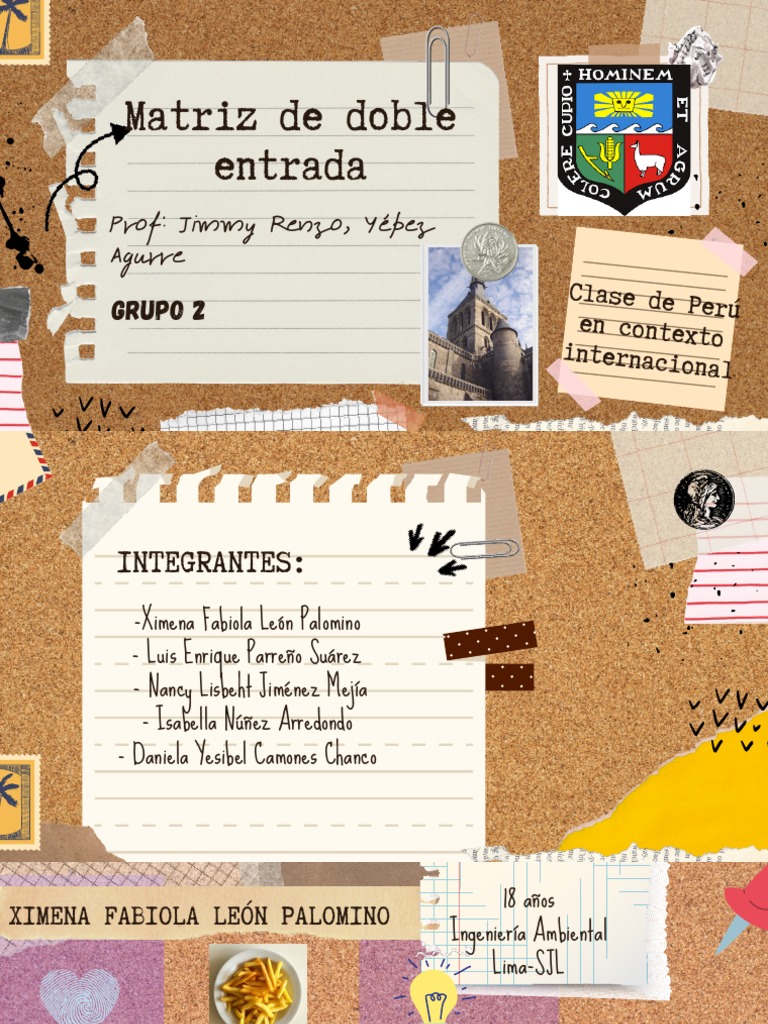 Matriz de Doble Entrada: Prof: Jimmy Renzo, Yépez Agurre | PDF ...