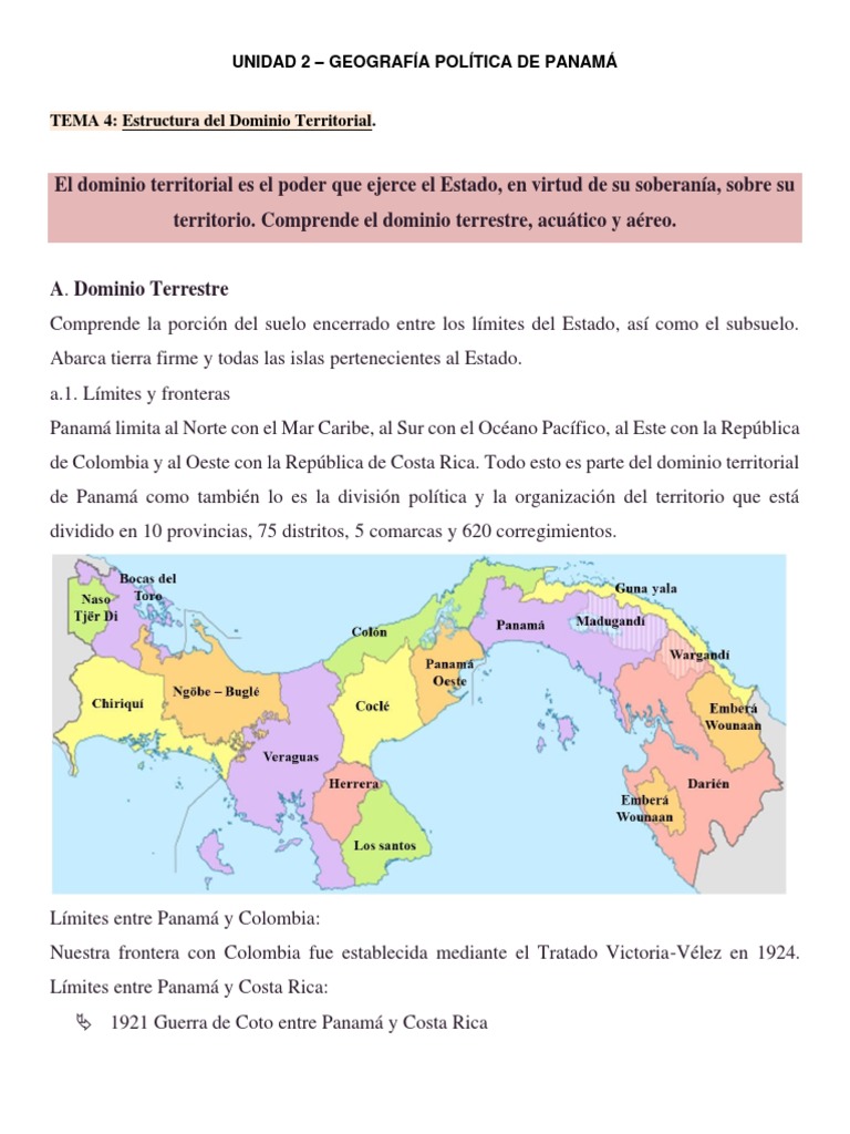 Unidad 2 - Geografía Política de Panamá | PDF | Panamá | Gobierno