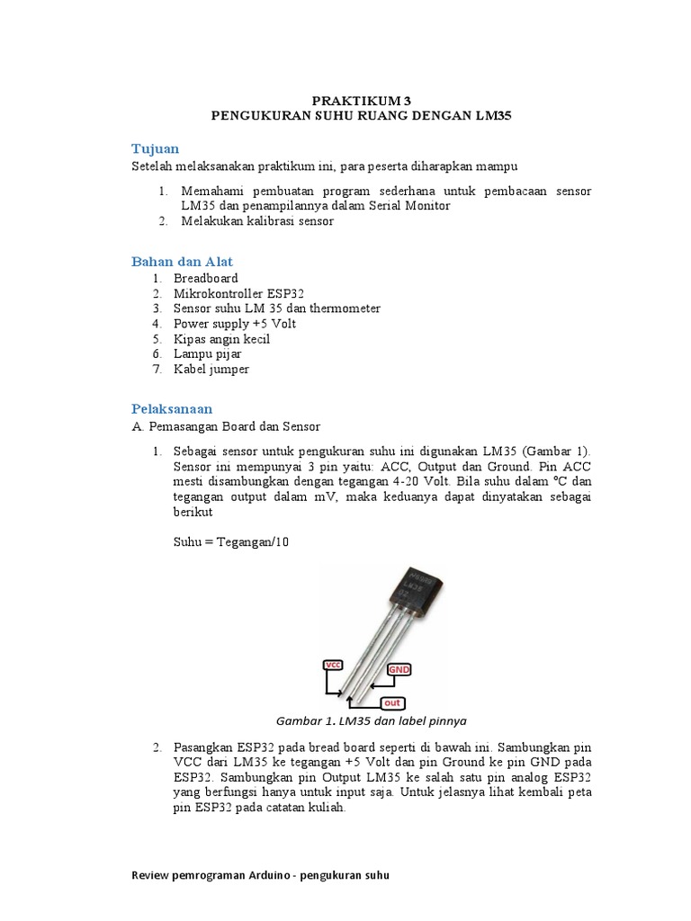 Modul Praktikum 3 - Peengukuran Suhu Udara Dengan LM35 | PDF