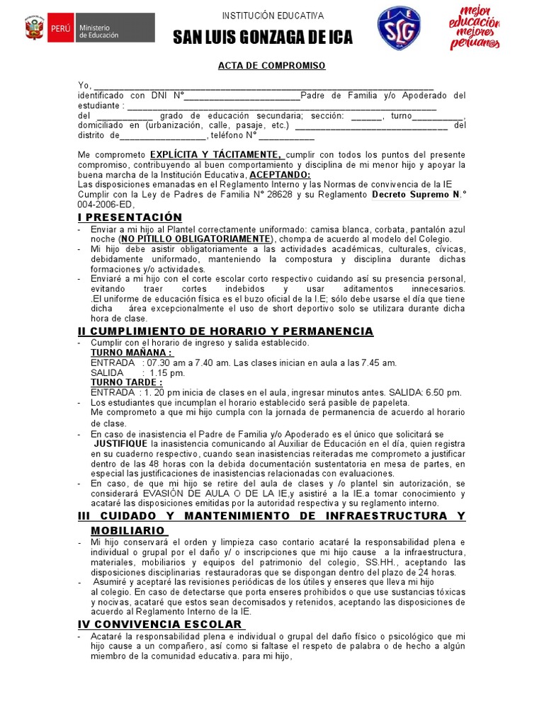 FICHA DE COMPROMISOS 2023 Finalizado | PDF