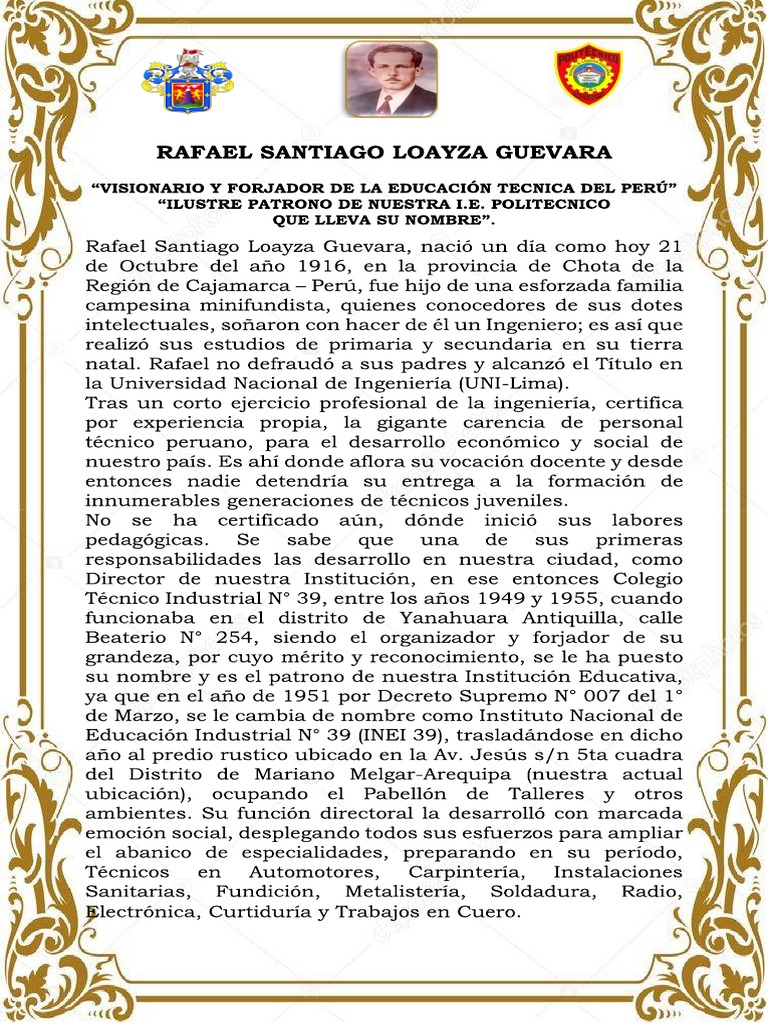 Vida y Obra de Rafael Loayza Guevara-Politecnico Arequipa | PDF