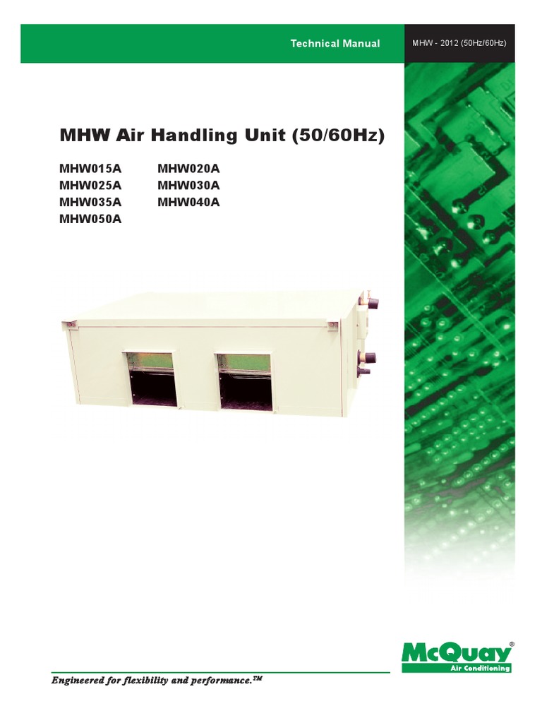 MHW-50,60Hz-2012 (MANEJADORAS) | PDF | Duct (Flow) | Pipe (Fluid ...