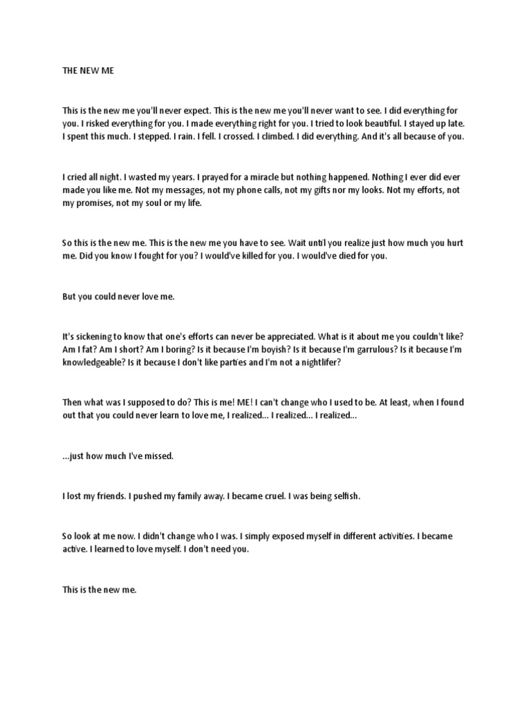 The New Me | PDF