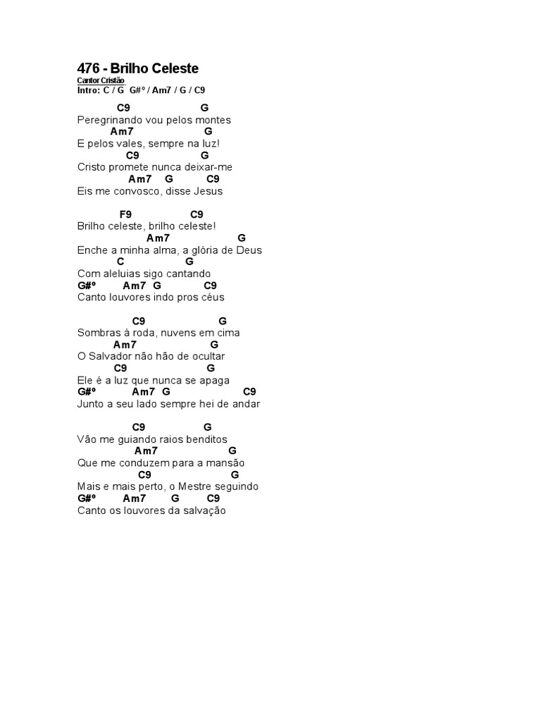 476 - Brilho Celeste - Cantor Cristão | PDF