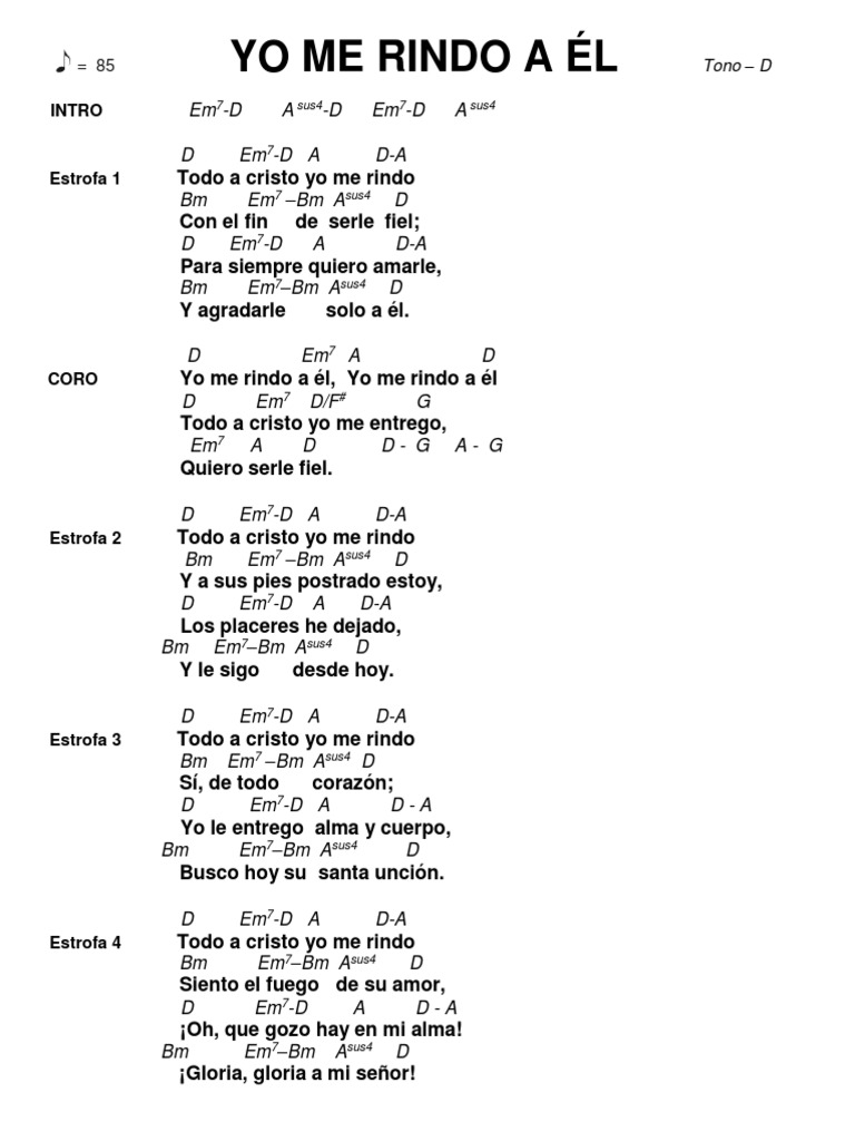 Yo Me Rindo A El - Acordes | PDF