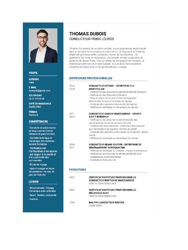 exemple-cv-routier | PDF