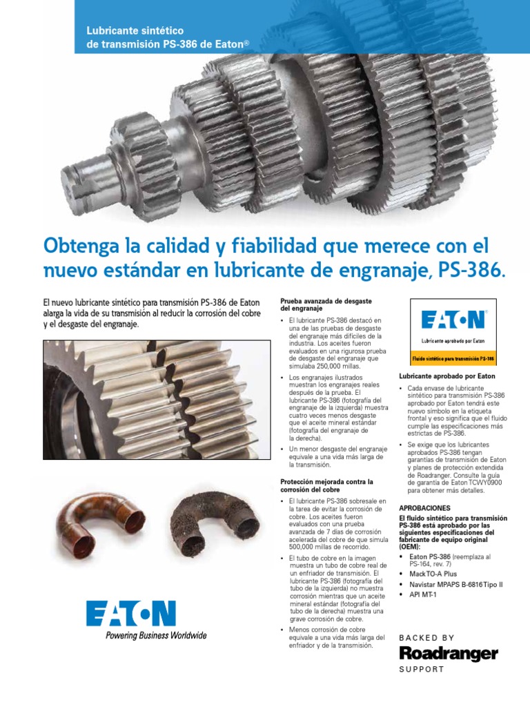 MSD Paccar PS-386 | PDF | Lubricante | Engranaje