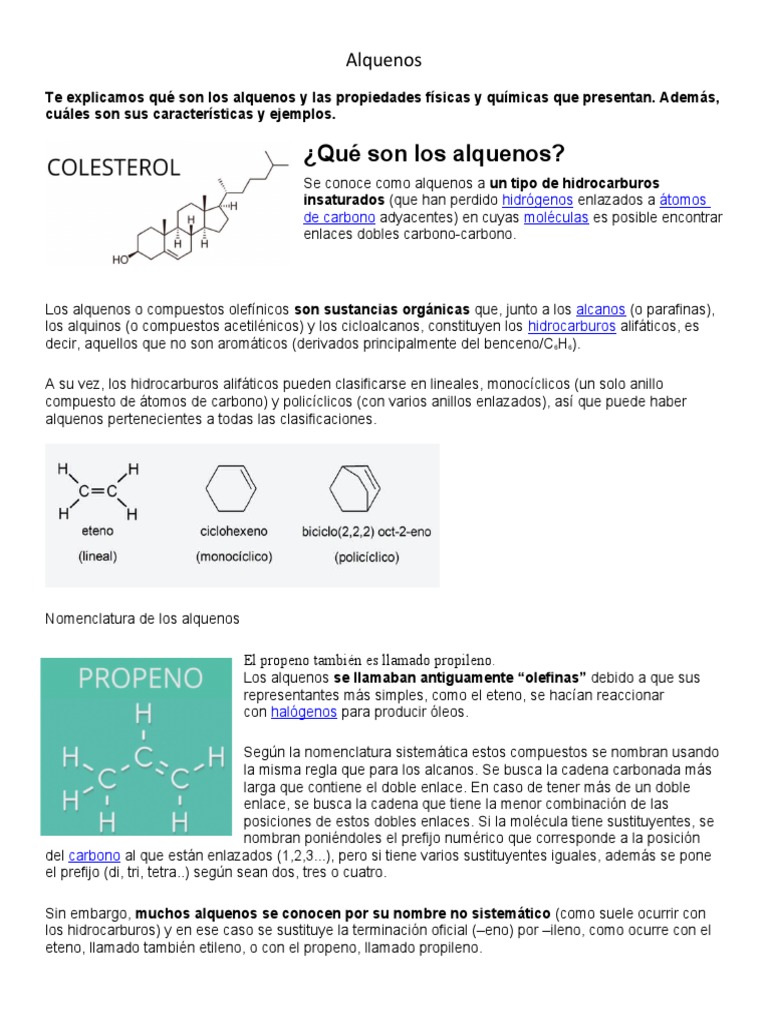 Alquenos Pdf Alqueno Alcano
