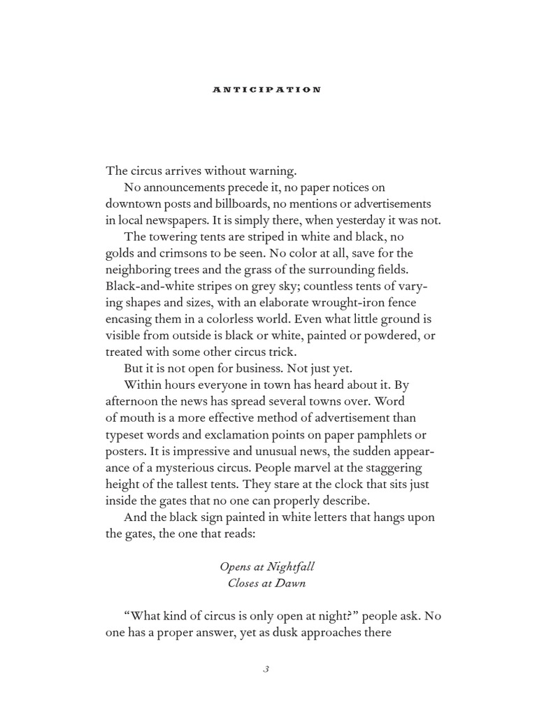 Extract: The Night Circus by Erin Morgenstern | PDF | Nature