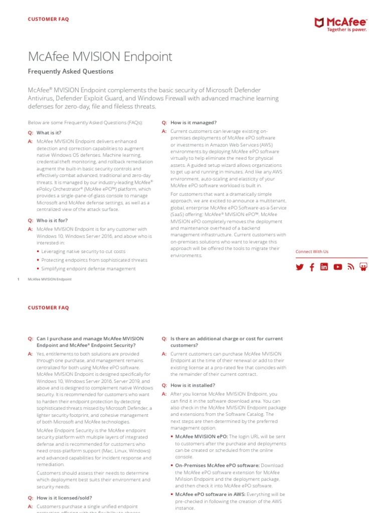 Faq Mvision Endpoint | PDF