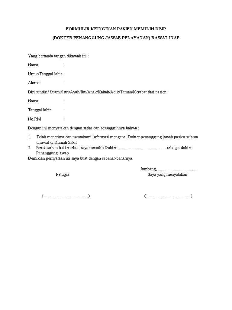 Formulir DPJP | PDF