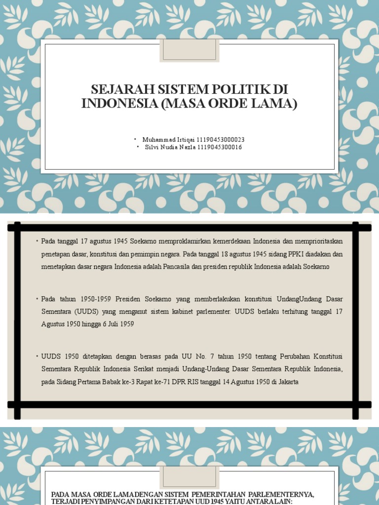 Sejarah Politik Orde Lama Indonesia | PDF | Politik | Hukum