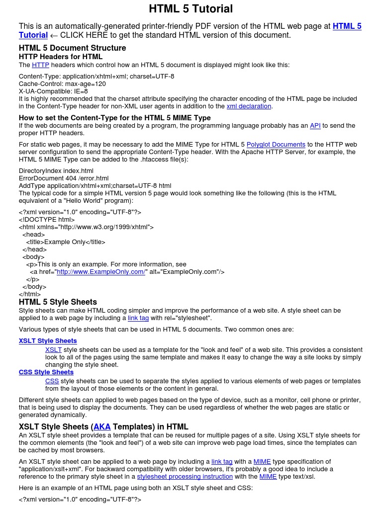 HTML 5 Document Structure | PDF | Cascading Style Sheets | Html