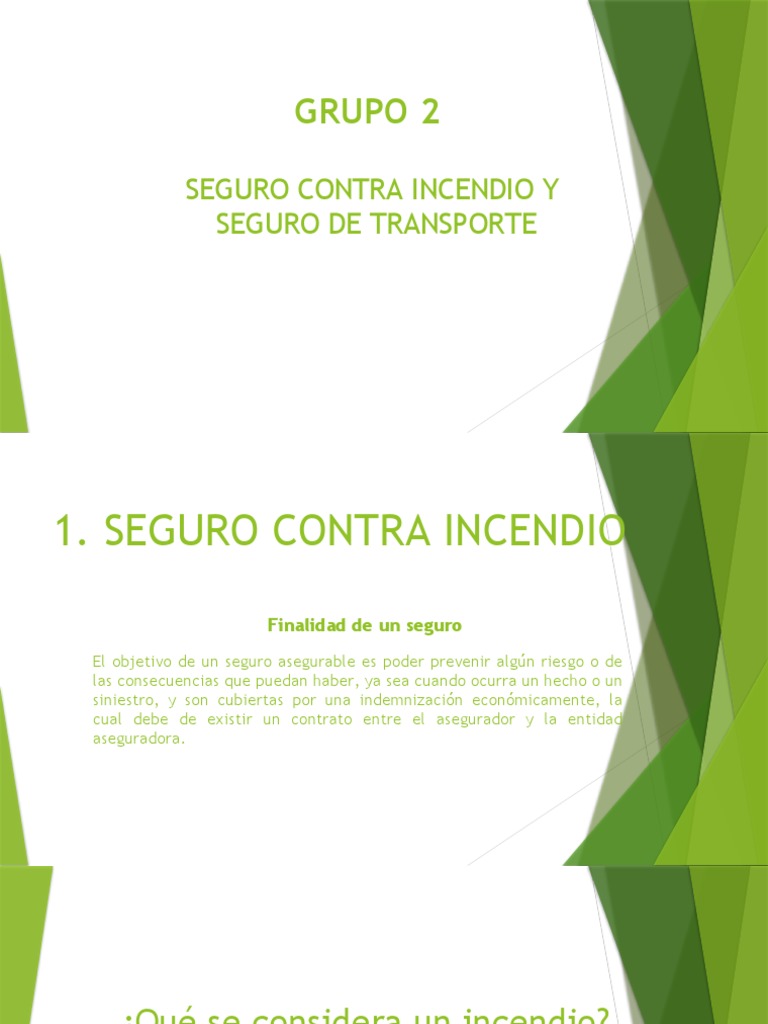 Seguro contra Incendio y Transporte | PDF | Seguro | Economias