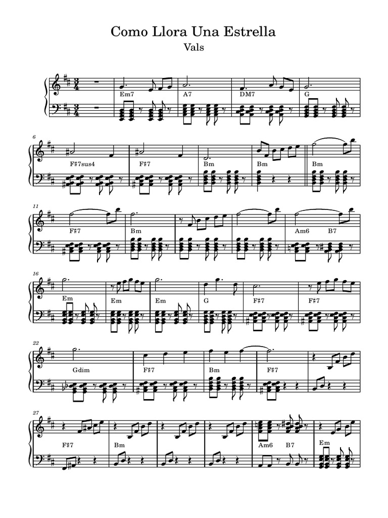 Como - Llora - Una - Estrella - PIANO | PDF