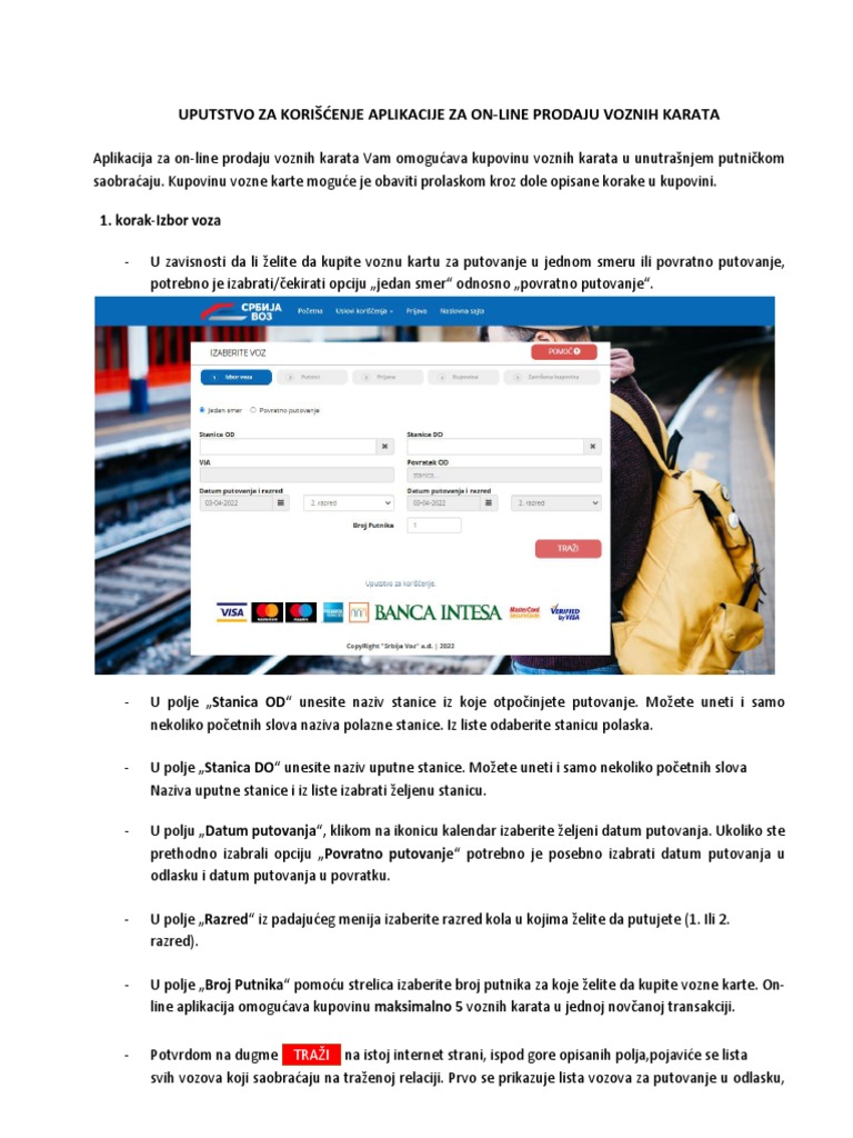 Uputstvo Za Korišćenje Aplikacije Za On-Line Prodaju Voznih Karata | PDF