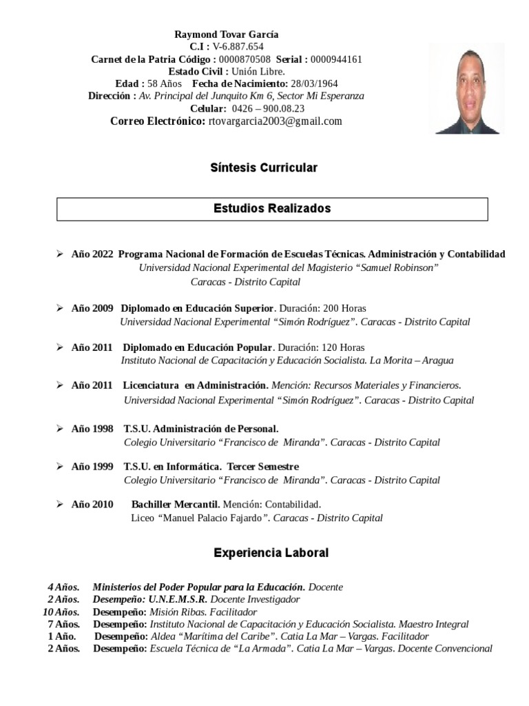 CV Docente Actualizado | PDF | Internet | Microsoft