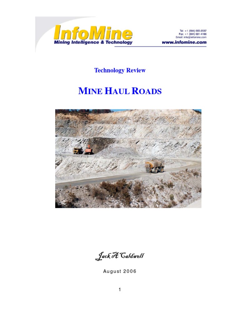 Technology Review Mine Haul Roads | PDF | Road | Dust