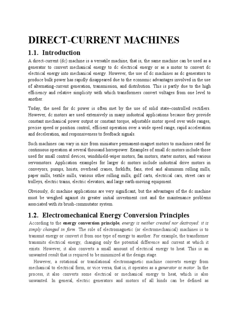 Direct-Current Machines | PDF | Electromagnetic Induction | Electric Motor