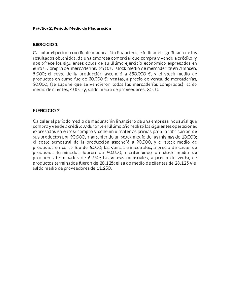 Práctica Evaluable 2. Periodo Medio de Maduración | PDF