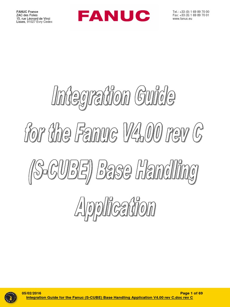 Integration Guide For The Fanuc (S-CUBE) Base Handling Application V4 ...