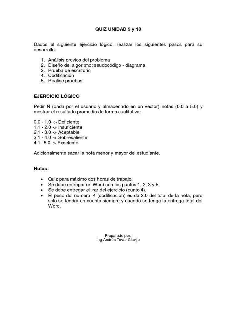 QUIZ UNIDAD 9 y 10 | PDF