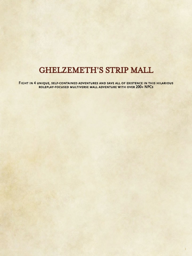 Ghelzemeth'S Strip Mall | PDF