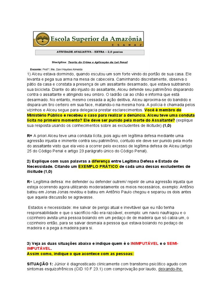 Inimputável Semi-Imputável | PDF