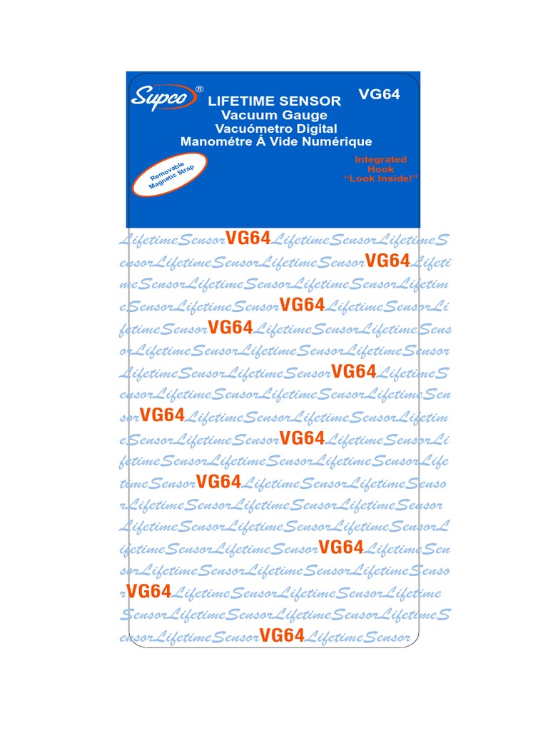 VG64 Manual | PDF | Vacuum | Pressure Measurement