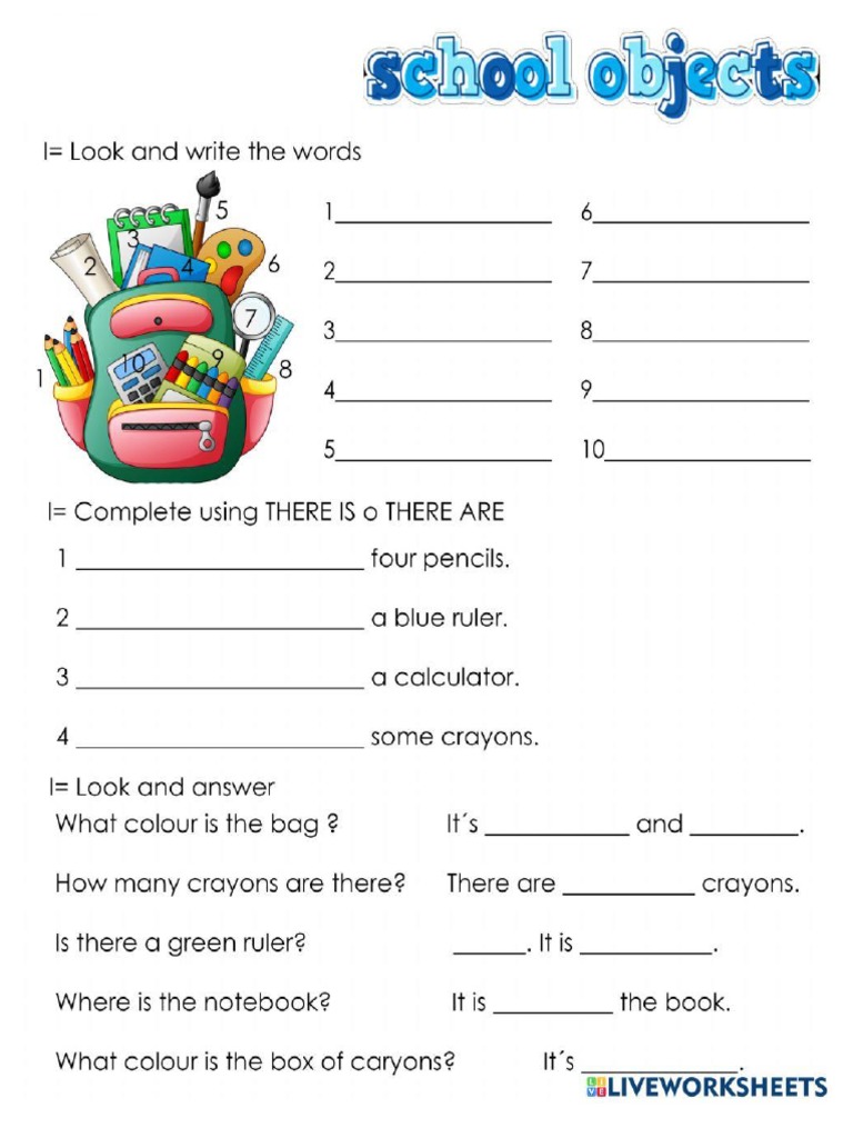 School Objects There Is Are | PDF