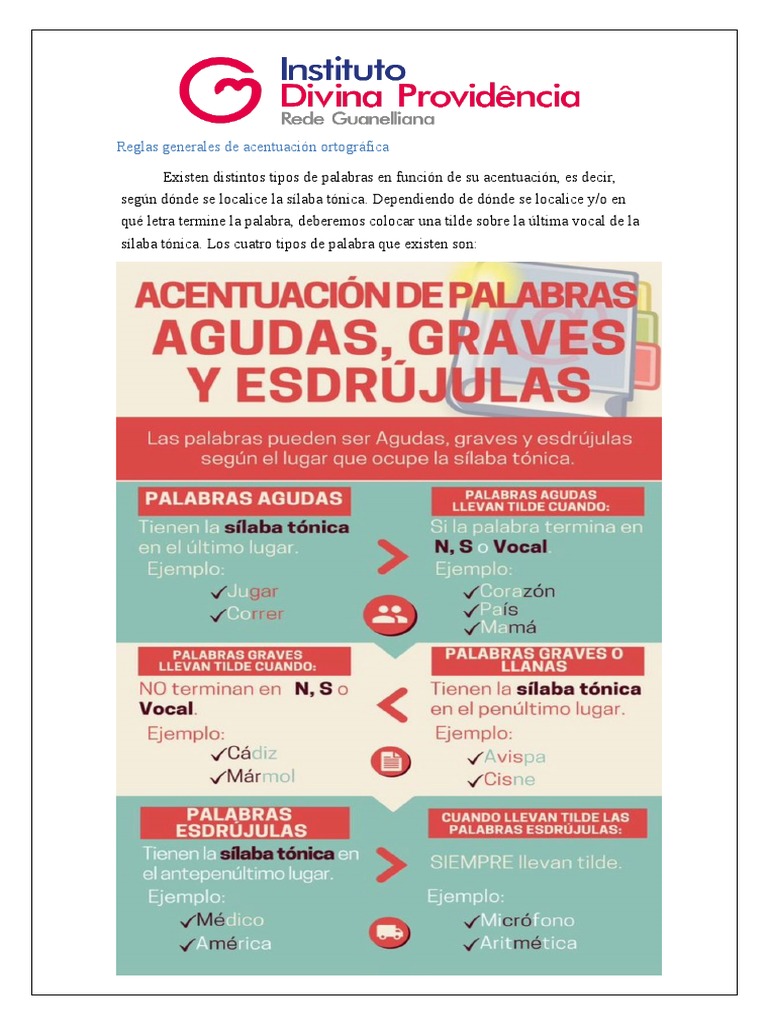 Reglas Generales de Acentuación Ortográfica | PDF | Voz humana | Idiomas